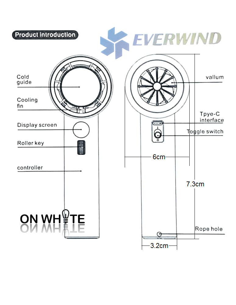 EVERWIND RECHARGEABLE COOLING HAND FAN (MINI FAN) 101SPEED STAY COOL ...