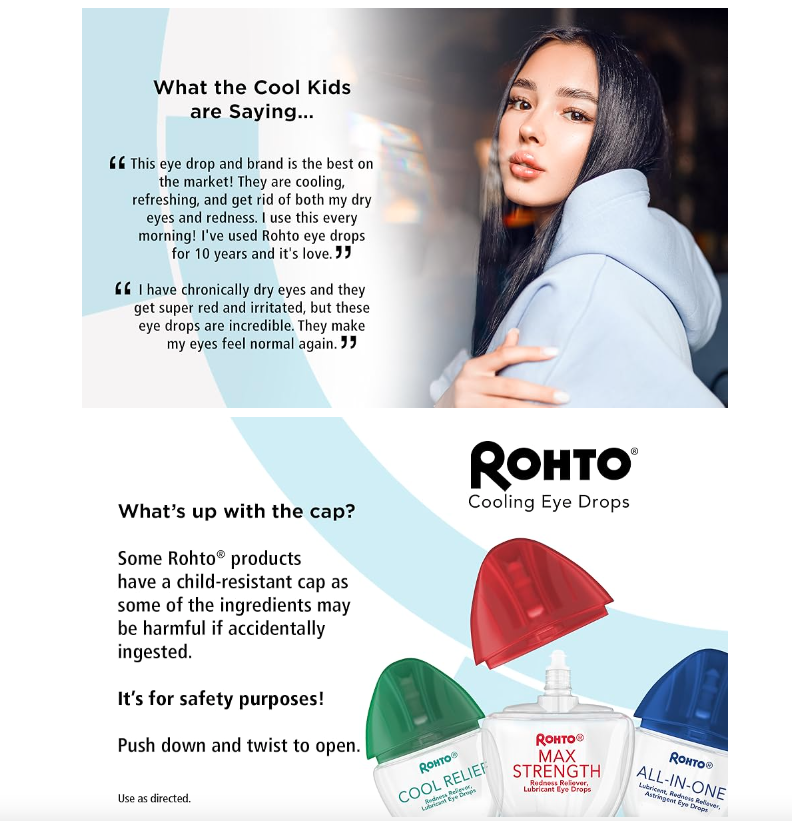 GENUINE Rohto Ice All-in-One Cooling Eye Drops l Maximum Strength Eye ...