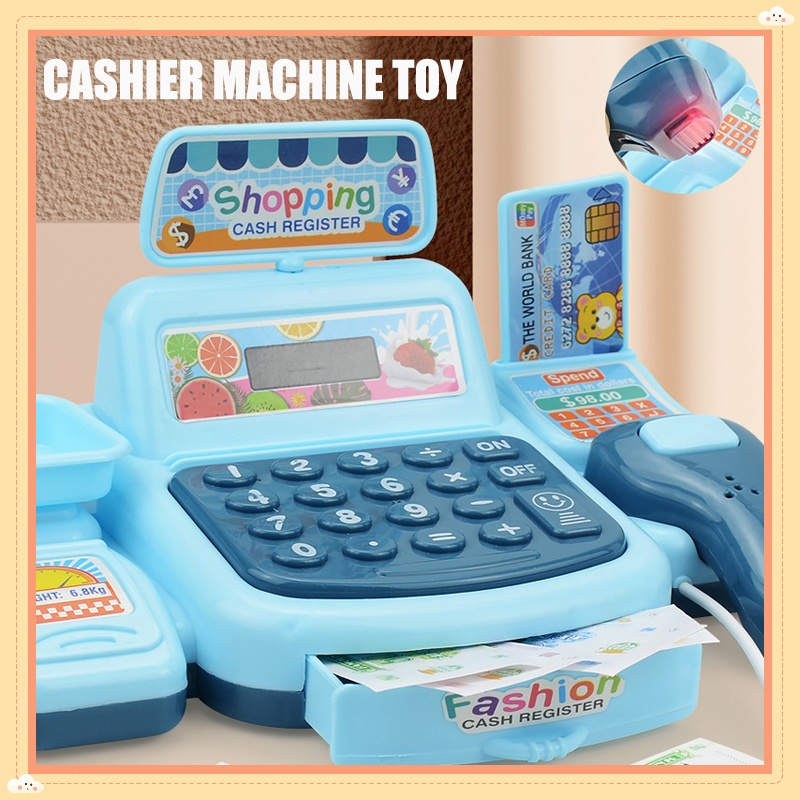 Cashier Machine Toys Baby Cash Simulated Scan Register Casher Children ...
