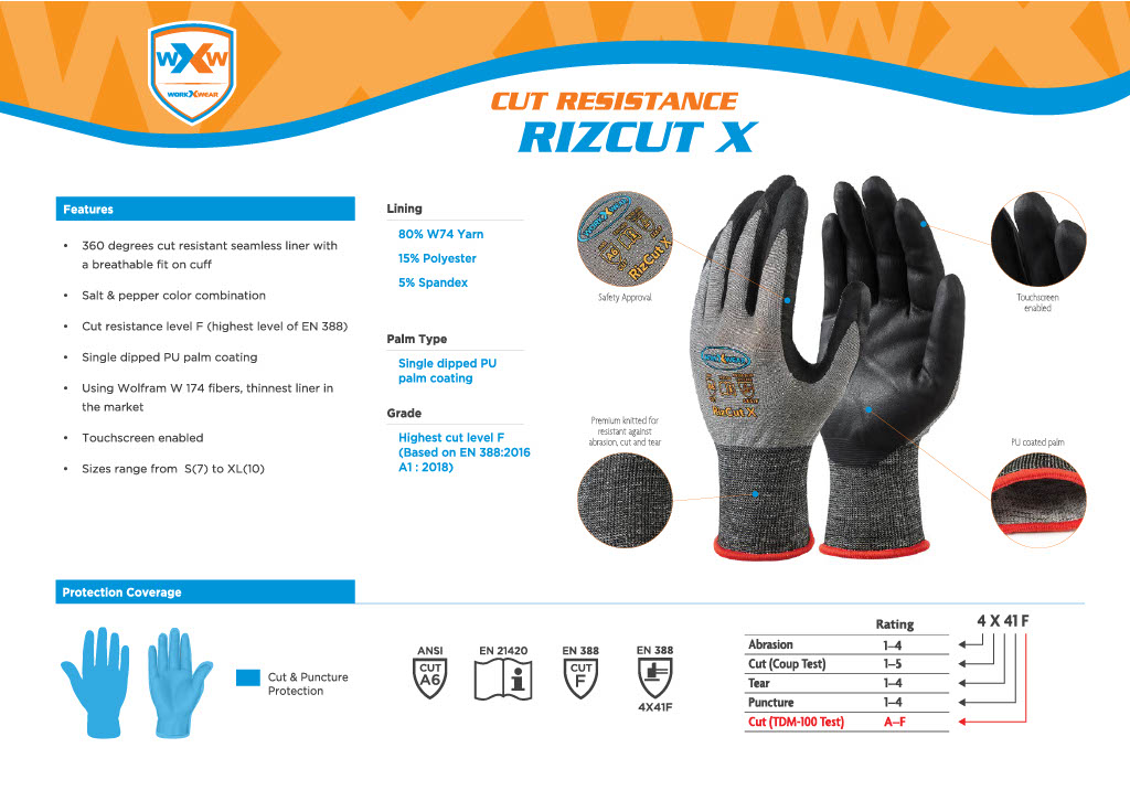 wXw-Rizcut-X, Cut Resistanc Gloves,(workXwear) | Shopee Malaysia