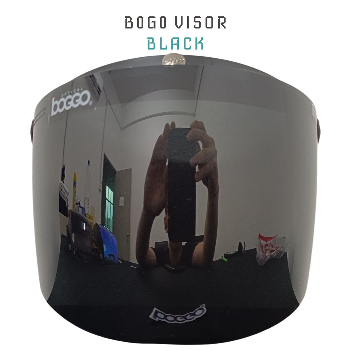 BOGGO VISOR 3 BUTTON SMOKE CLEAR BLACK BLUE Chrome MS88 APOLLO SGV S88 ...