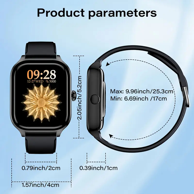 H9 Smartwatch for Men Women Sports Watch 2.01” HD Touch Screen ...