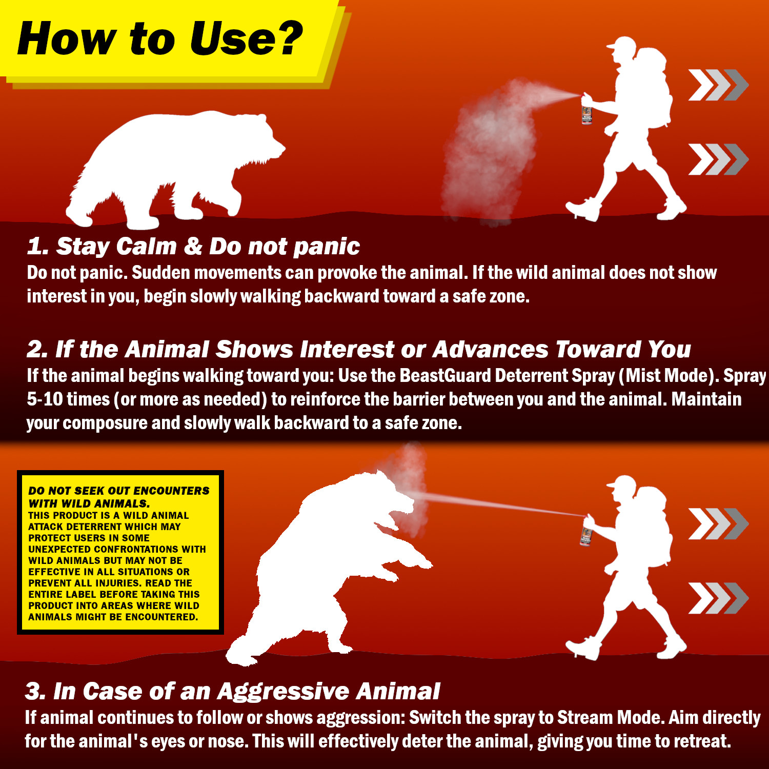 BEAST GUARD Wild Animal Deterrent Spray Chili Cili Pepper Extract Spray ...