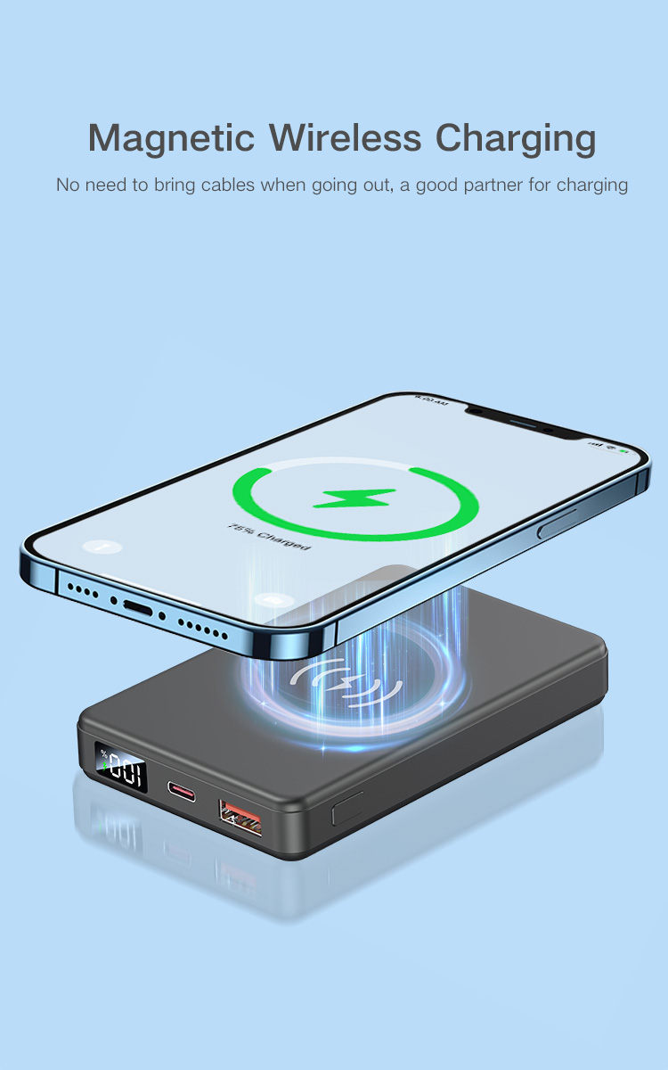 QBrand 10000mAh 22.5W Super Fast Charging Wireless Power Bank With ...