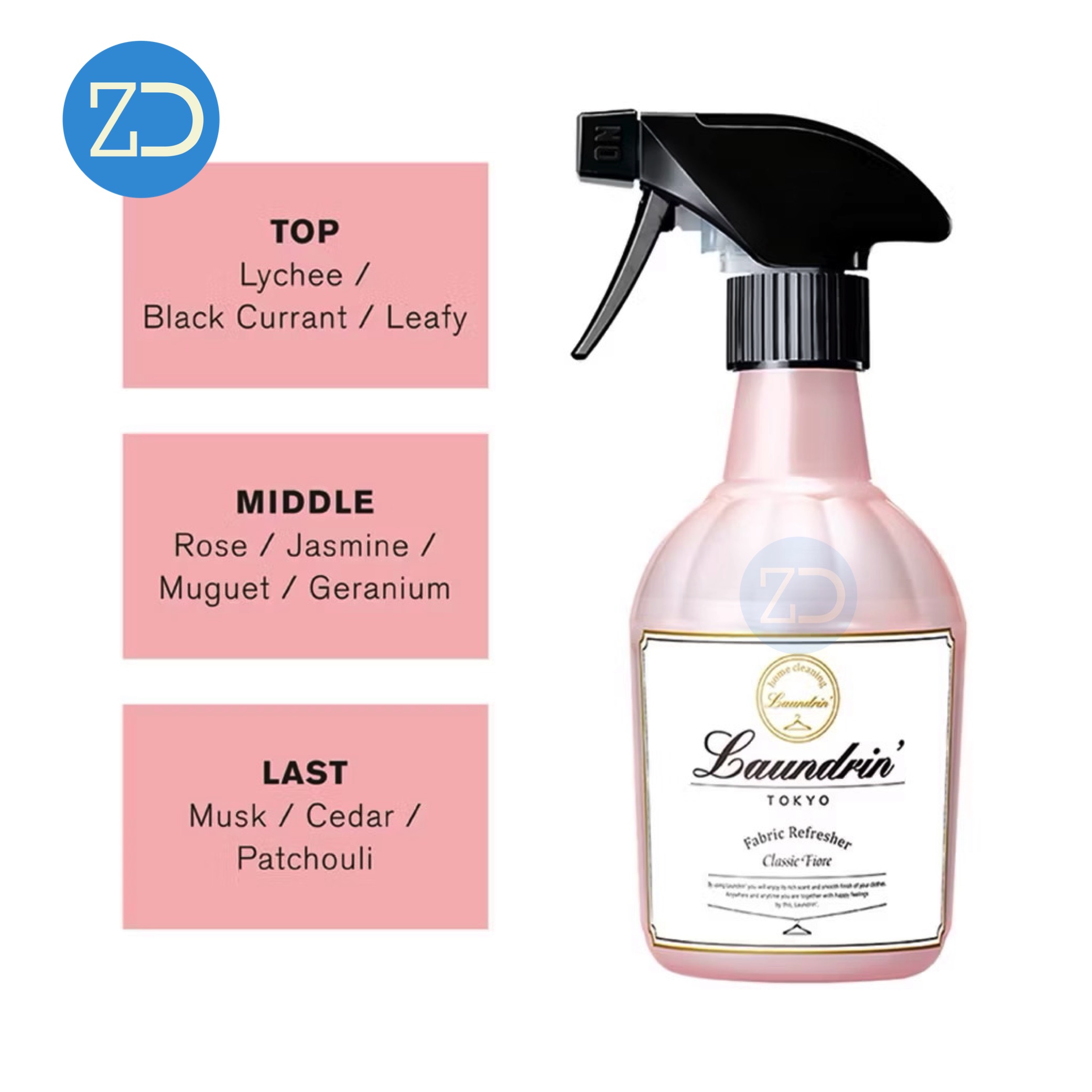 LAUNDRIN Fabric Refresher 370ml(Classic Floral/Classic Fiore/Romantic Floral/No.7) | Shopee Malaysia