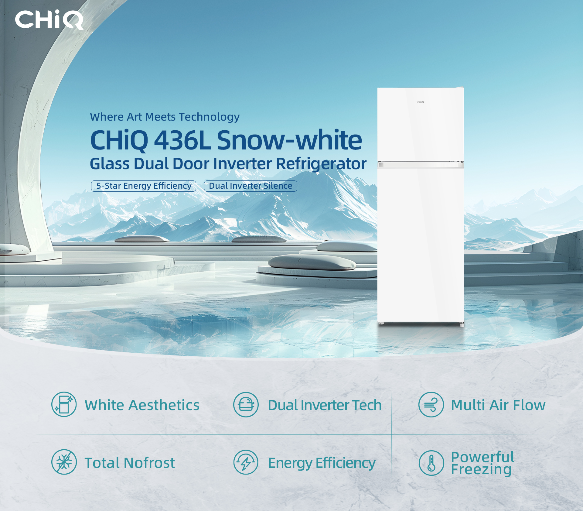 [NUR SEDA] CHIQ 436L Two Door 5 Star Dual Inverter Fridge Refrigerator CTM 348N-BK | CTM 348N ...