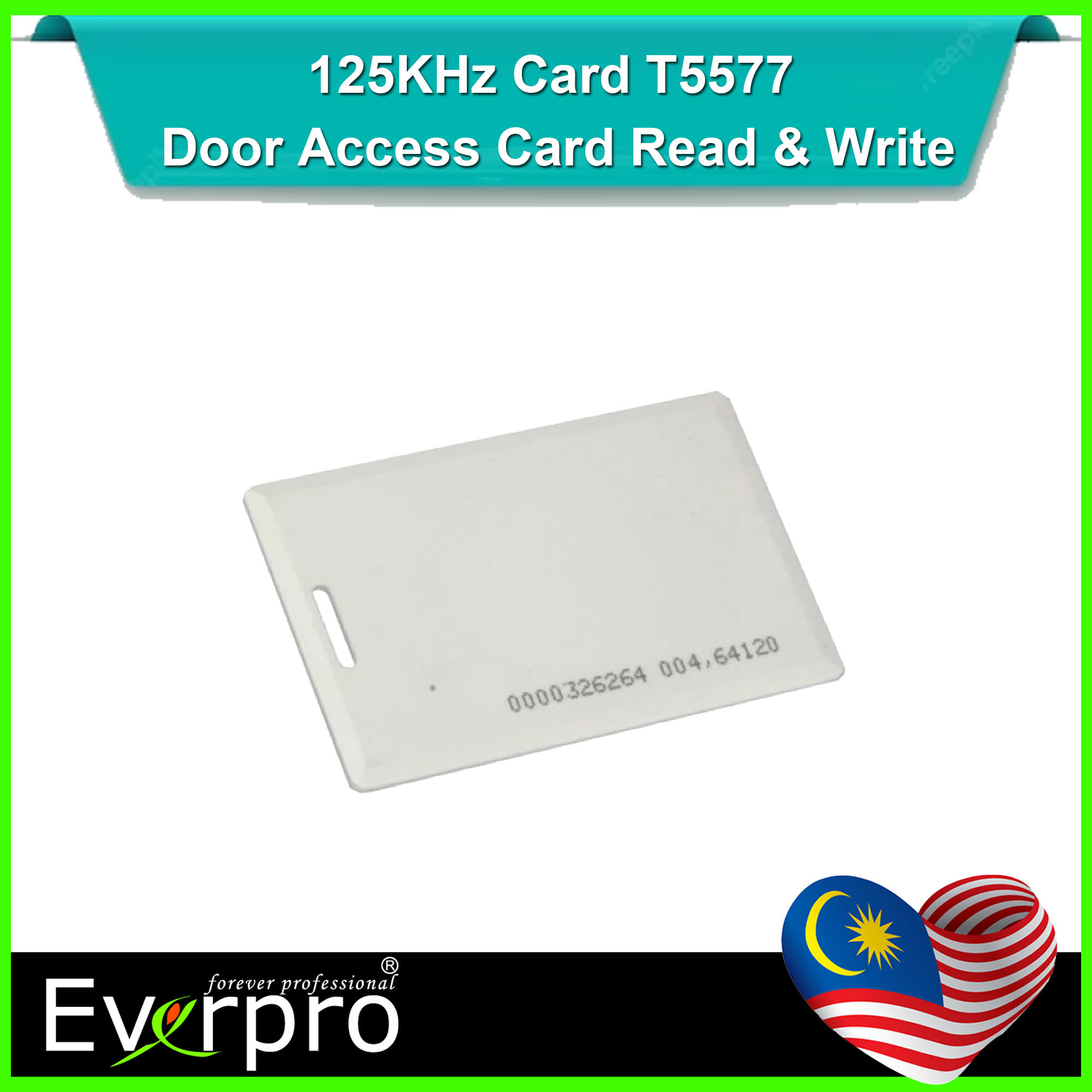 125Khz RFID T5577 Thick ID Card Rewritable Door Access control system ...