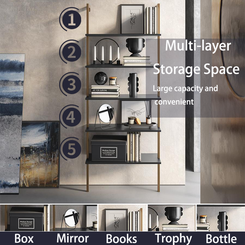 Mistray 5-layer metal storage rack bookshelf rack shelf 180 cm high ...