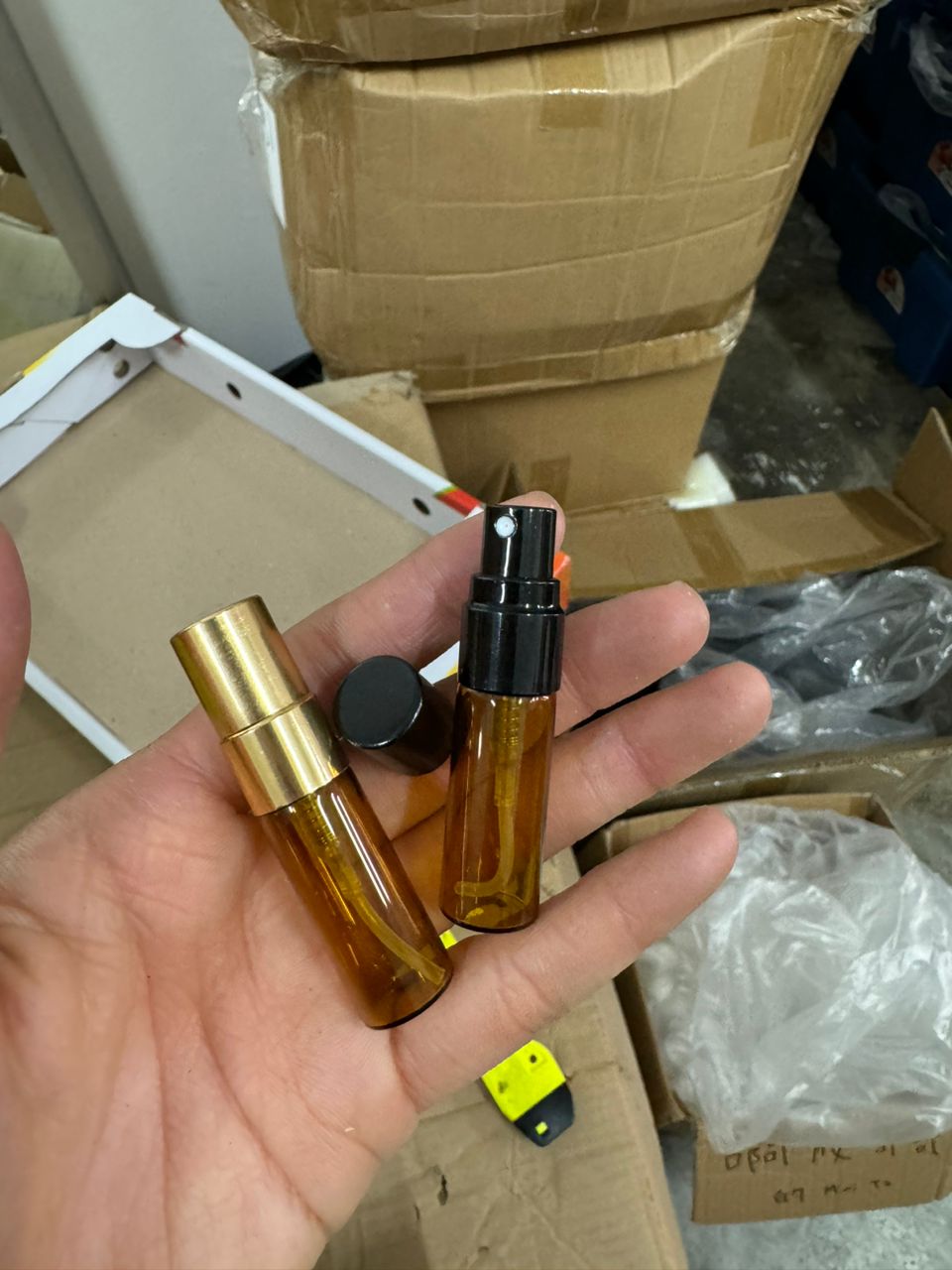 3ml mini tester perfume sample amber empty bottle spray with glossy ...