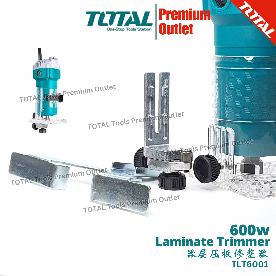 TOTAL Tools Corded 600W Laminate trimmer 6mm/1/4" with extra 1 set ...