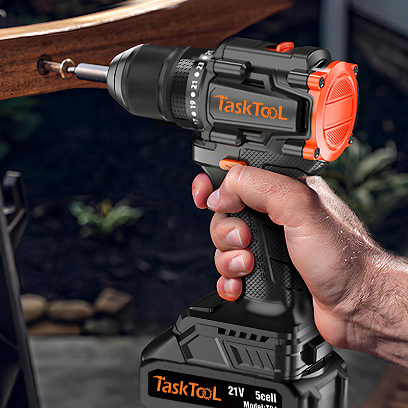TASKTOOL Drill Cordless Drill Hammer Drill Batteri Cordless Impact Dril ...