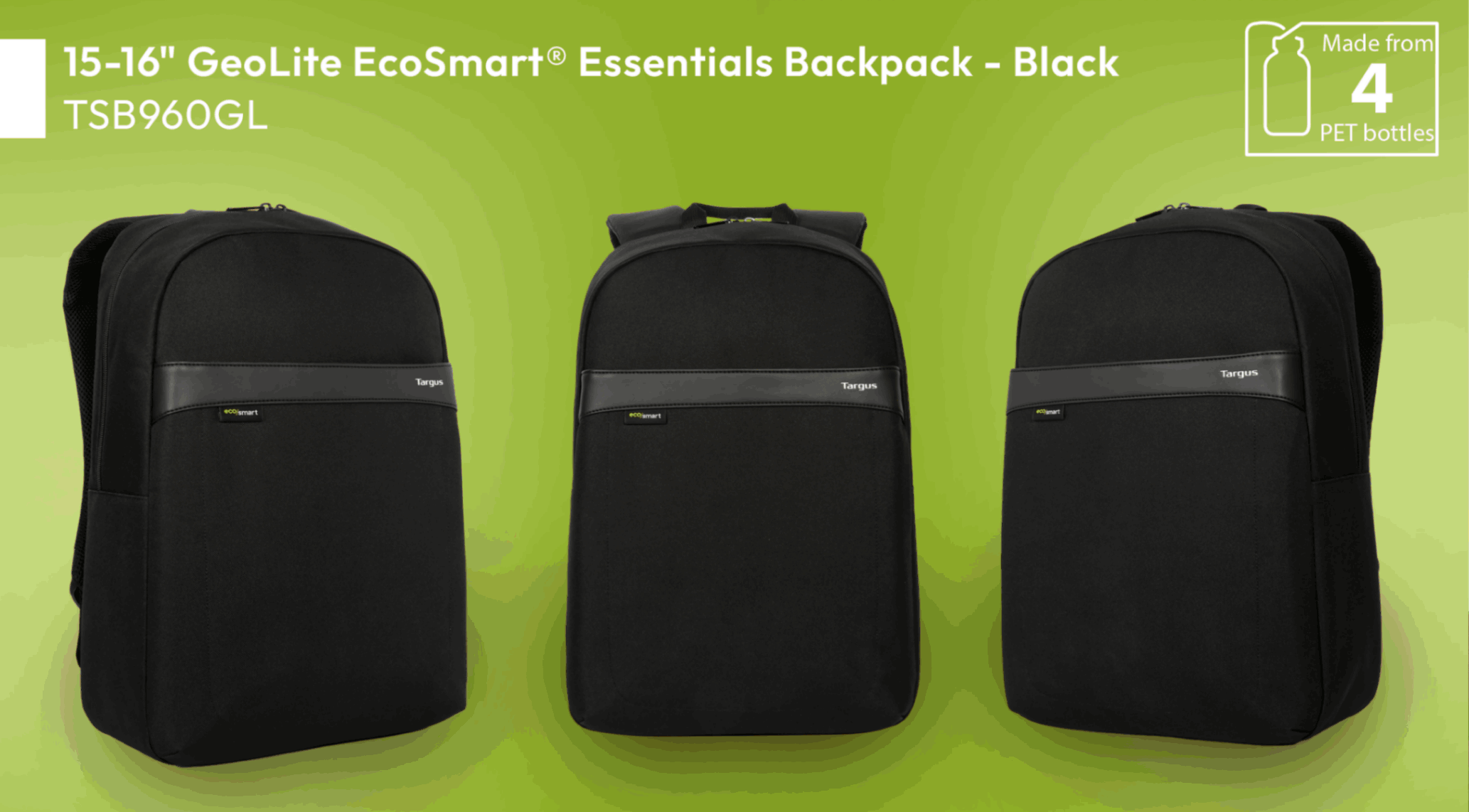 TSB960GL - Targus 15.6" Geolite Essential Laptop Backpack (Black ...
