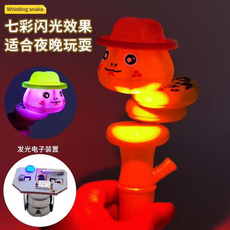 Mainan Ular Kartun Lawak Funny Cartoon Glowing Whistle Twisting Snake ...