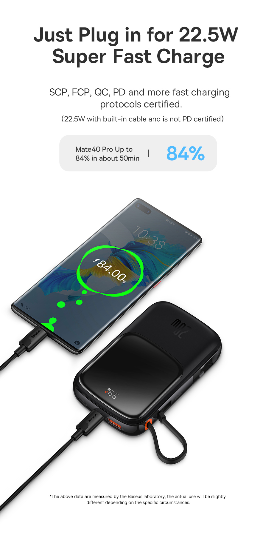 【CCC Certified】Baseus Power Bank PD Fast Charging Built in Cables ...