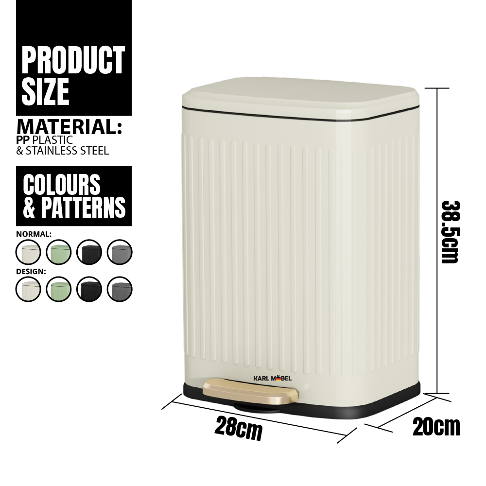 Luxbin™ Dustbin Kitchen 13L Tong Sampah Dapur Bertutup Stainless Steel ...