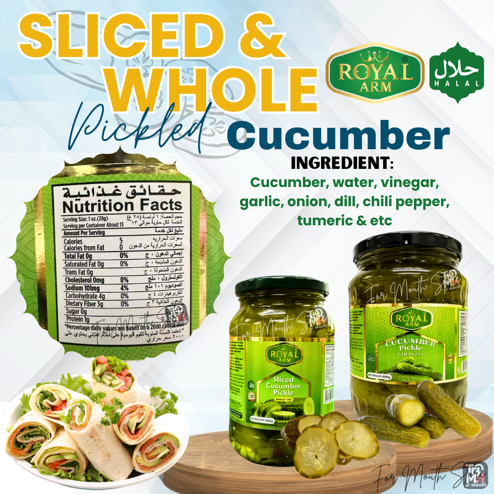 ROYALARM Pickle Cucumber Slice Pickles Cucumber Sliced Halal Jeruk ...