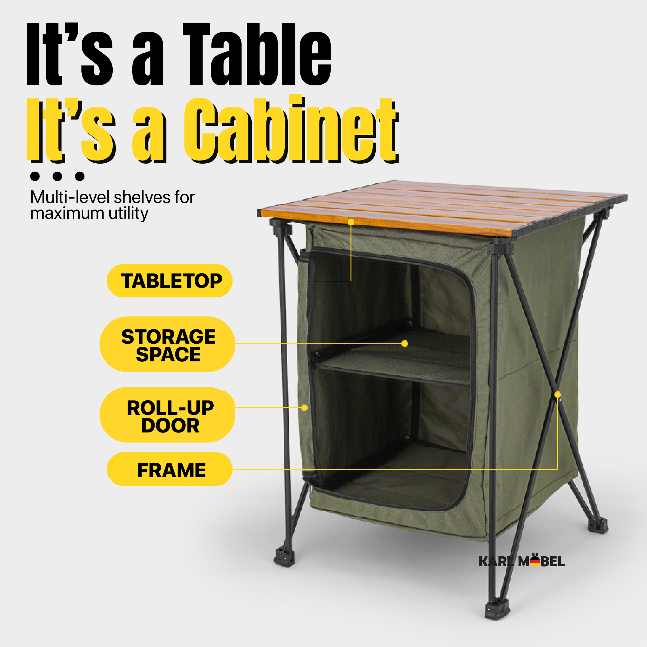 Meja Lipat Outdoor Camping Storage Shelf Multifunctional Portable ...