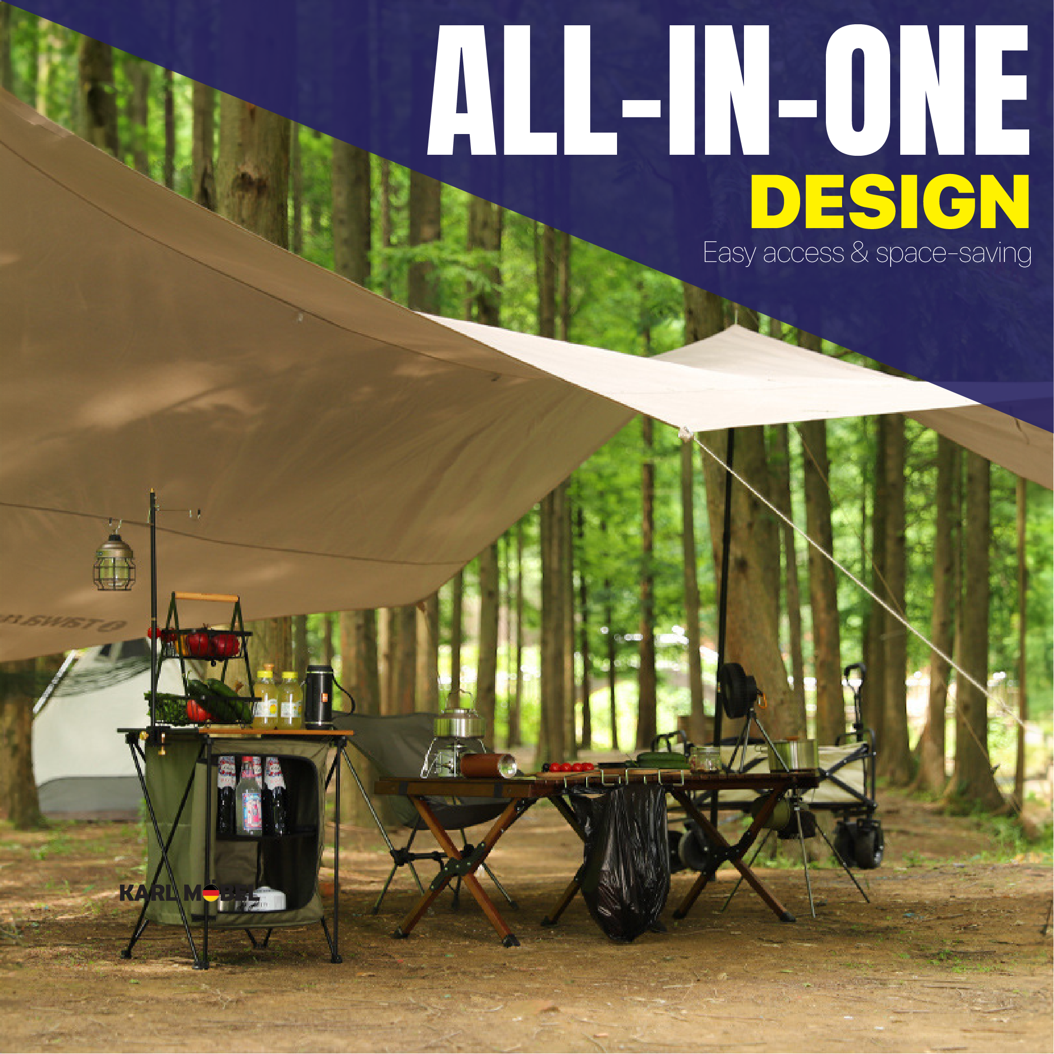 Meja Lipat Outdoor Camping Storage Shelf Multifunctional Portable ...