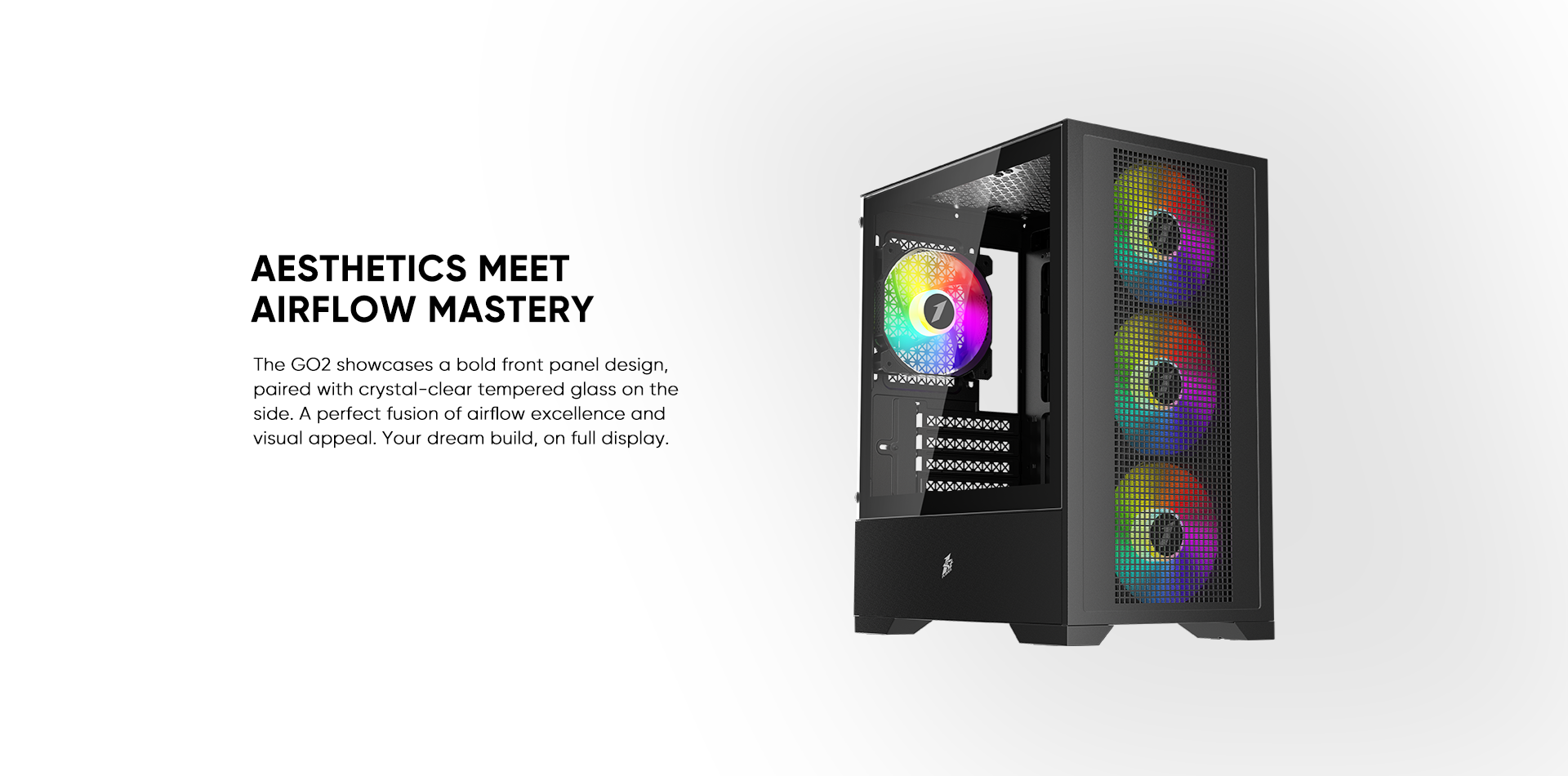 1STPLAYER Go2 Gaming PC Case with 4 fan | Shopee Malaysia