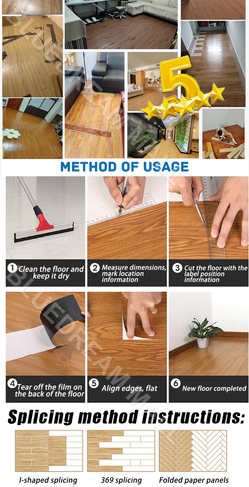 vinly flooring home murah floor sticker waterproof non slip Lantai ...