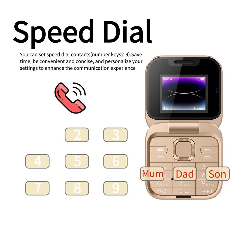 i16 mini flip 2G mobile phone non-smart phone flip phone keypad ...