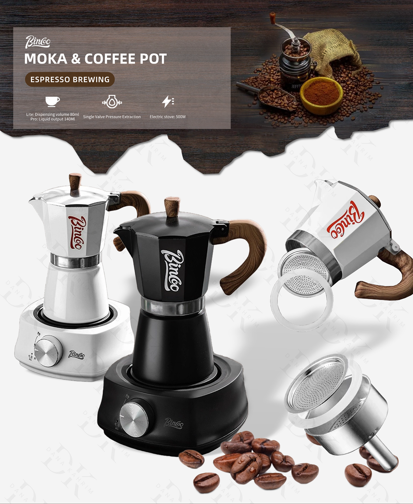 Bincoo Espresso Brewing Coffee Pot Apparatus Coffee Maker Espresso ...