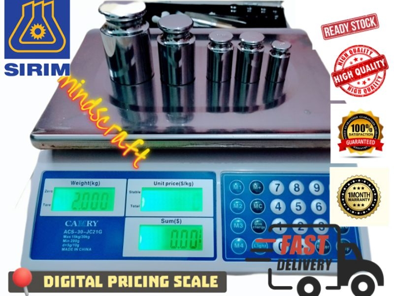 🔥HARGA JIMAT!!🔥[SIRIM APPROVED] TIMBANG 30KG DIGITAL PRICING SCALE ...