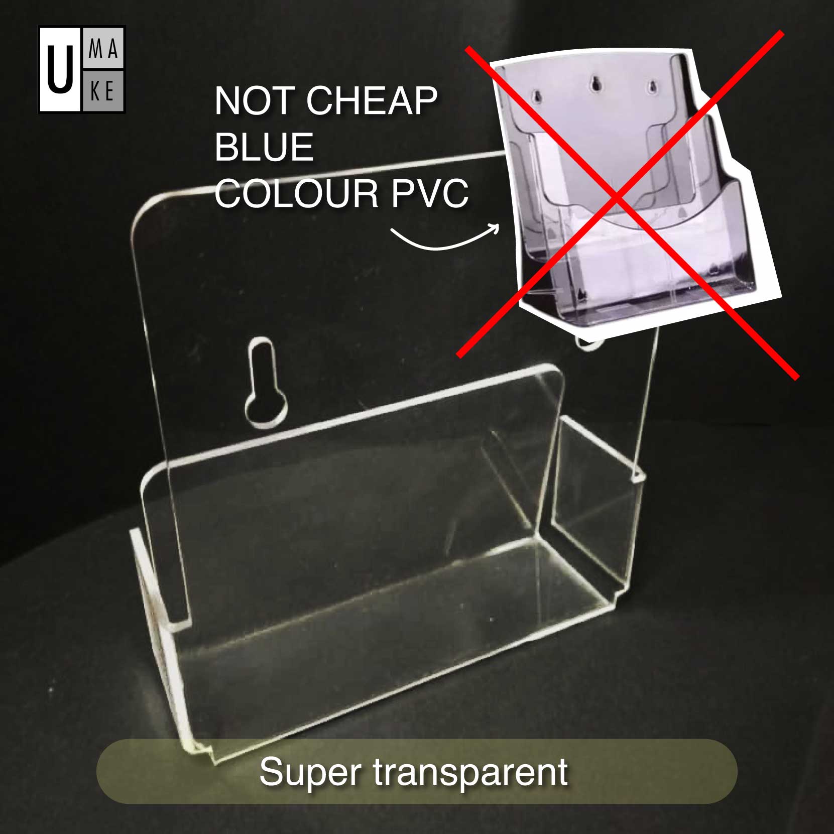 UMAKE Acrylic Ad Brochure Holder Rack Card Display, A4, A5, A6 Plastic ...