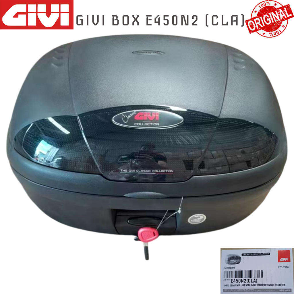 GIVI BOX MONOLOCK TOP CASE E450N2 (CLA) 100% ORIGINAL 45 Liter ...