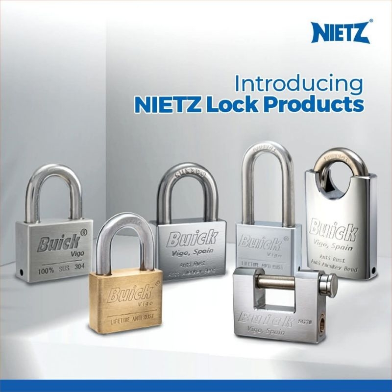 BUICK NIETZ ANTI-RUST HEAVY DUTY PADLOCK SHACKLE MANGGA LOCK KUNCI ...