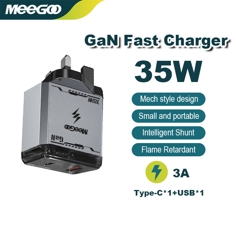 MeeGoo 35W GaN Fast Charger Adapter Type C QC 3.0 Quick Charge USB ...