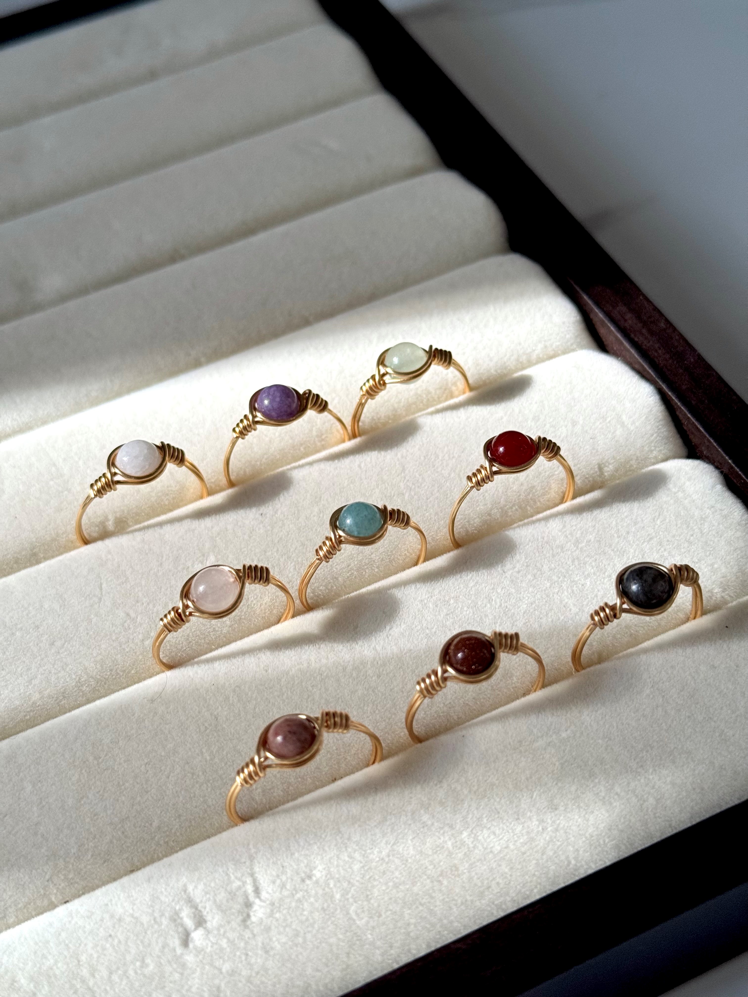 Mini Stone Ring | Fadeless wire ring no rust \ no fade color | Shopee ...