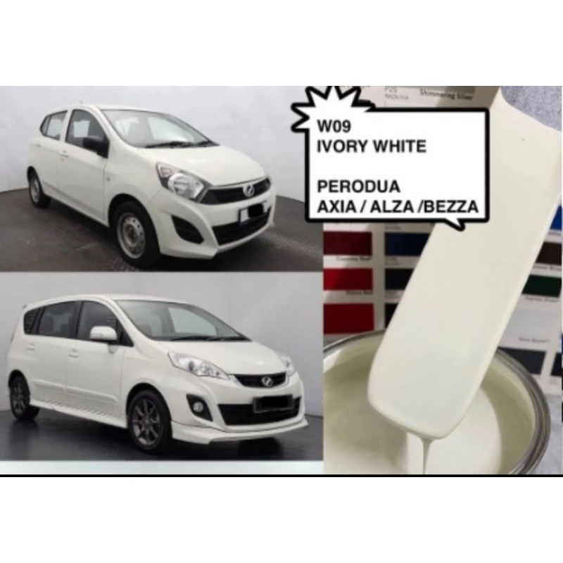W09 Ivory White | Solid Series | 2K Car Paint Putih Solid Cat Bancuh Kereta Motor DIY Touch Up ...