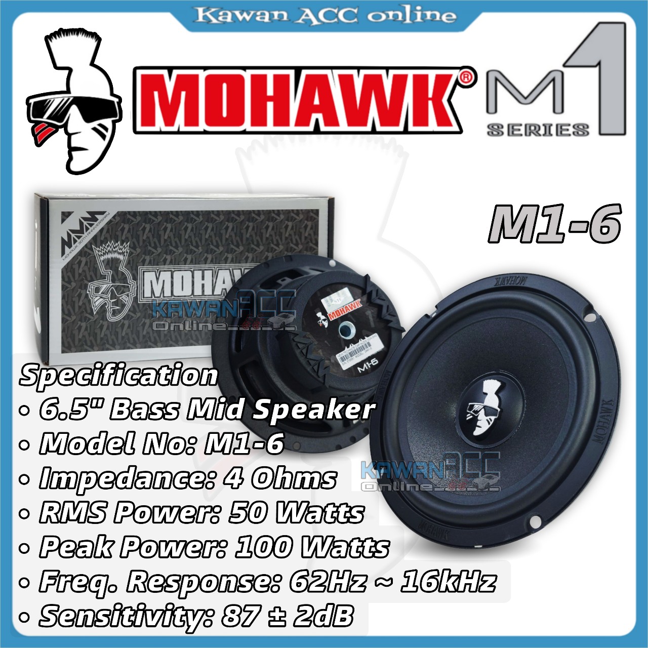 MOHAWK 6.5 Bass Mid Speaker PRO/MS/M1 Series M1-6 for Proton,Perodua ...