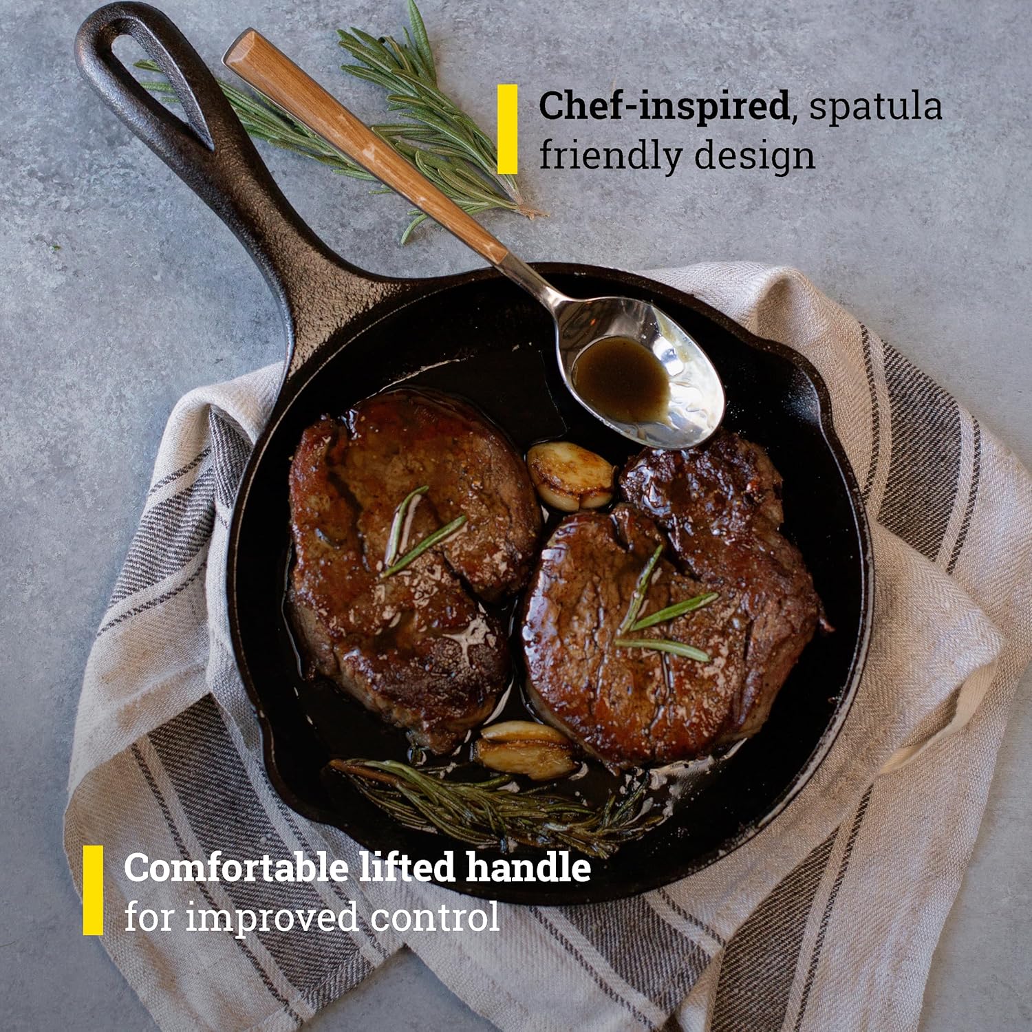 Lodge Cast Iron Chef Collection Skillet Pan (8" / 20cm) - Use in Oven ...