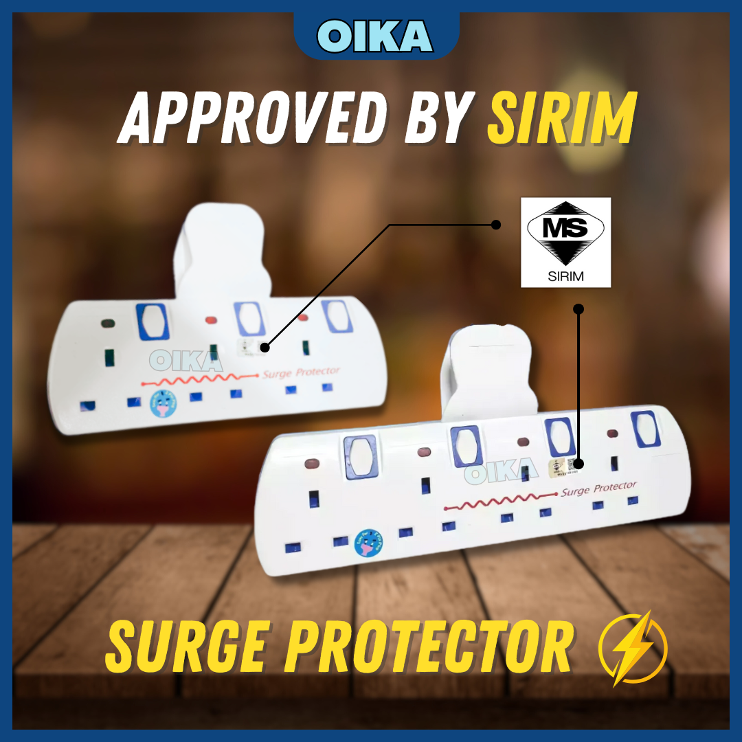 PROMARK 3-Way/4-Way T-Adaport Neon Surge Protector Easy For 2 Pin Plug ...