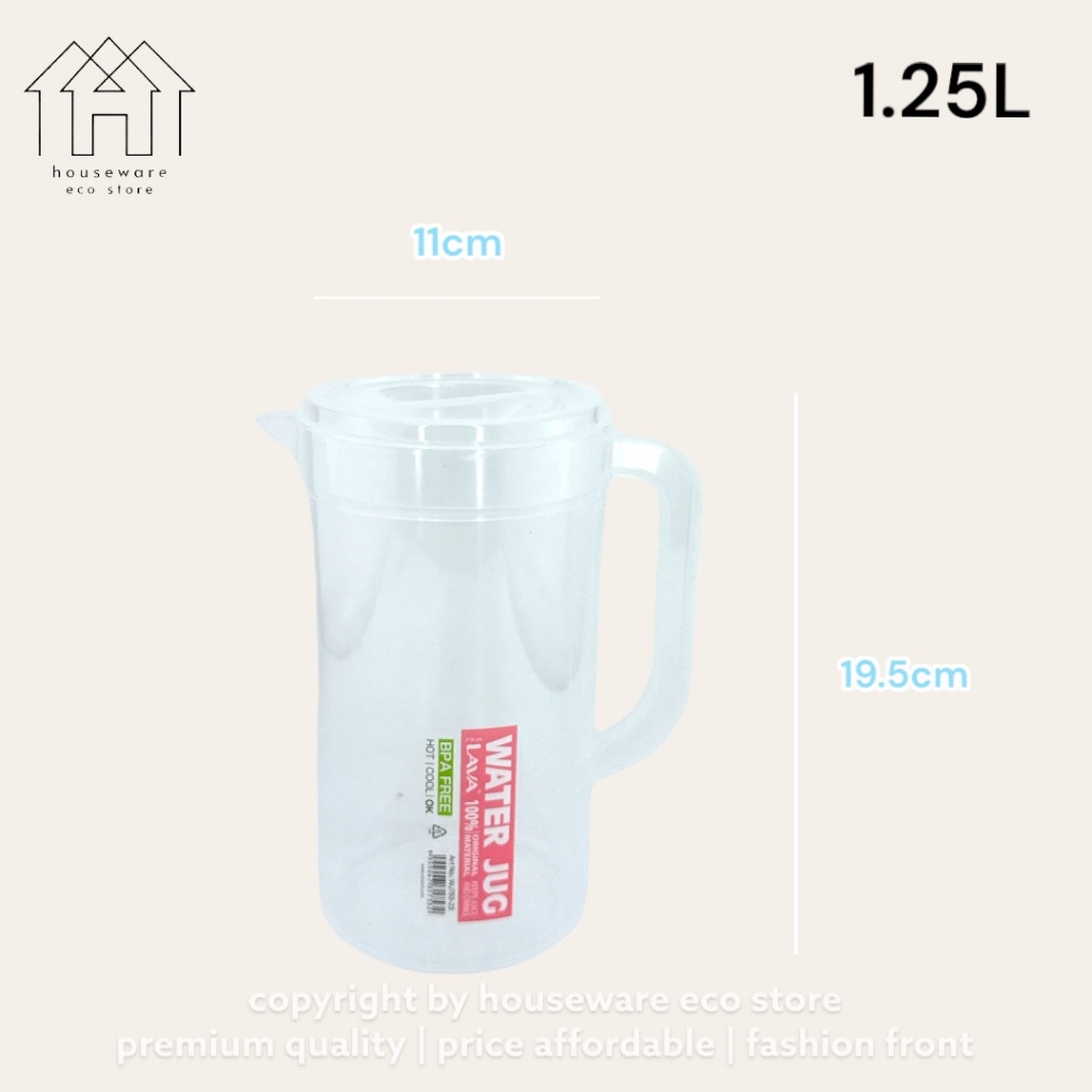 LAVA Water Juice Plastic Water Jug Serving Jug Cold & Warm Water Tea ...