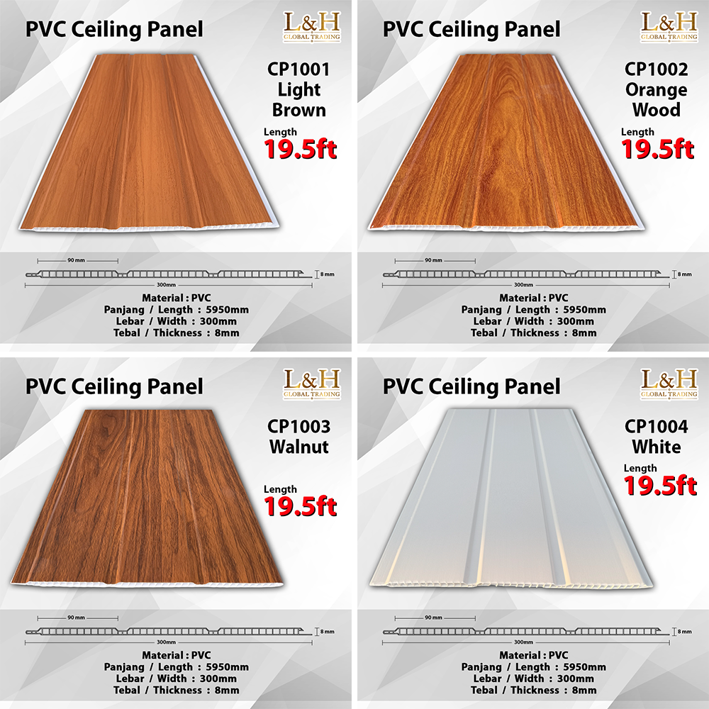 PVC Ceiling 19.5FT / 10FT / 9.5FT High Quality Wall Panel Home Ceiling ...