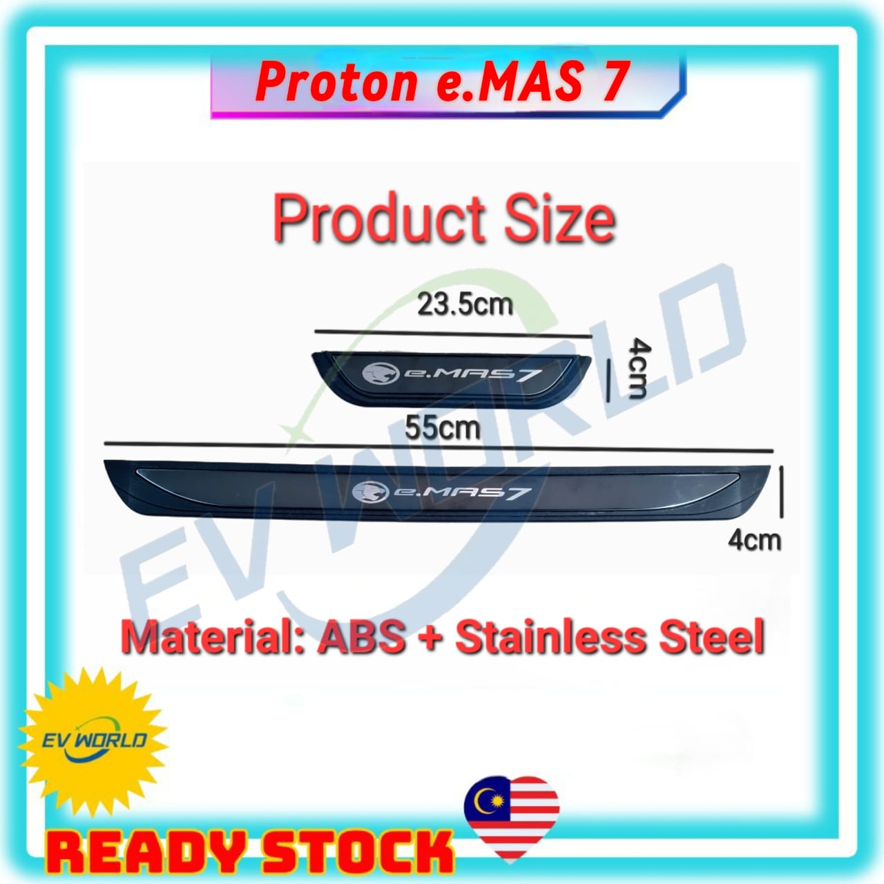 【B363 READY STOCK】Proton e.MAS 7 Stainless Steel Car Doorstep Cover ...