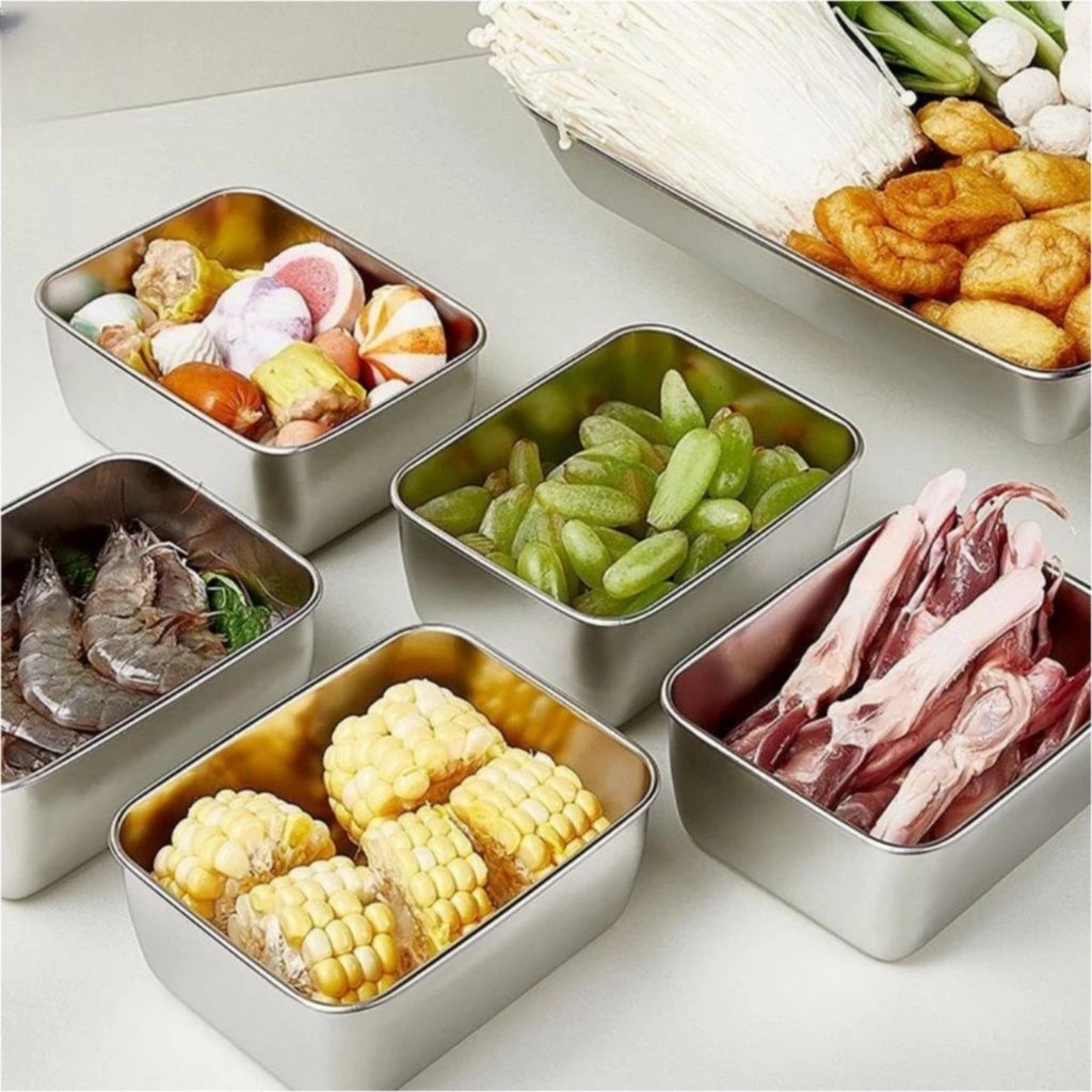 JOM Stainless Steel Organizer Crisper Fresh-Keeping Storage Box with ...