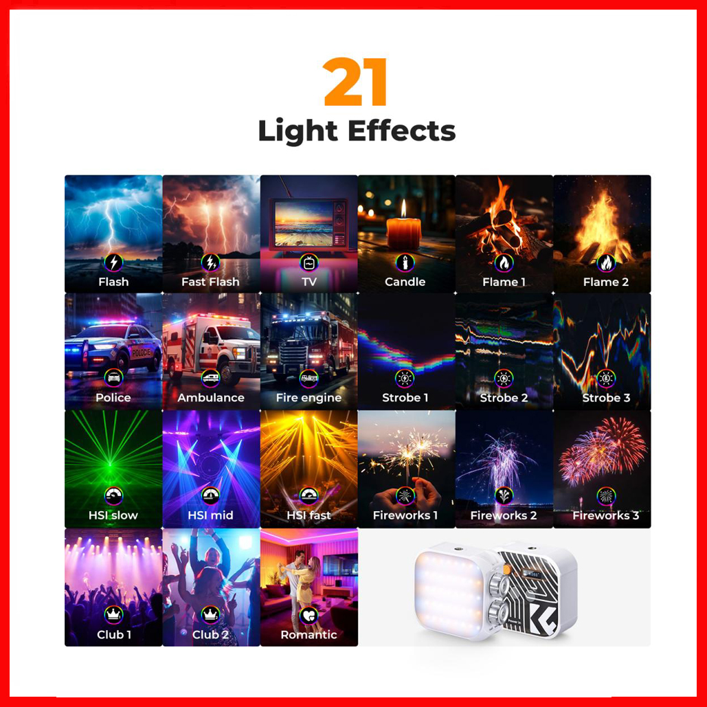 K&F Concept LED Tofu light Premium built RGB LED magnet 2000mAh ...