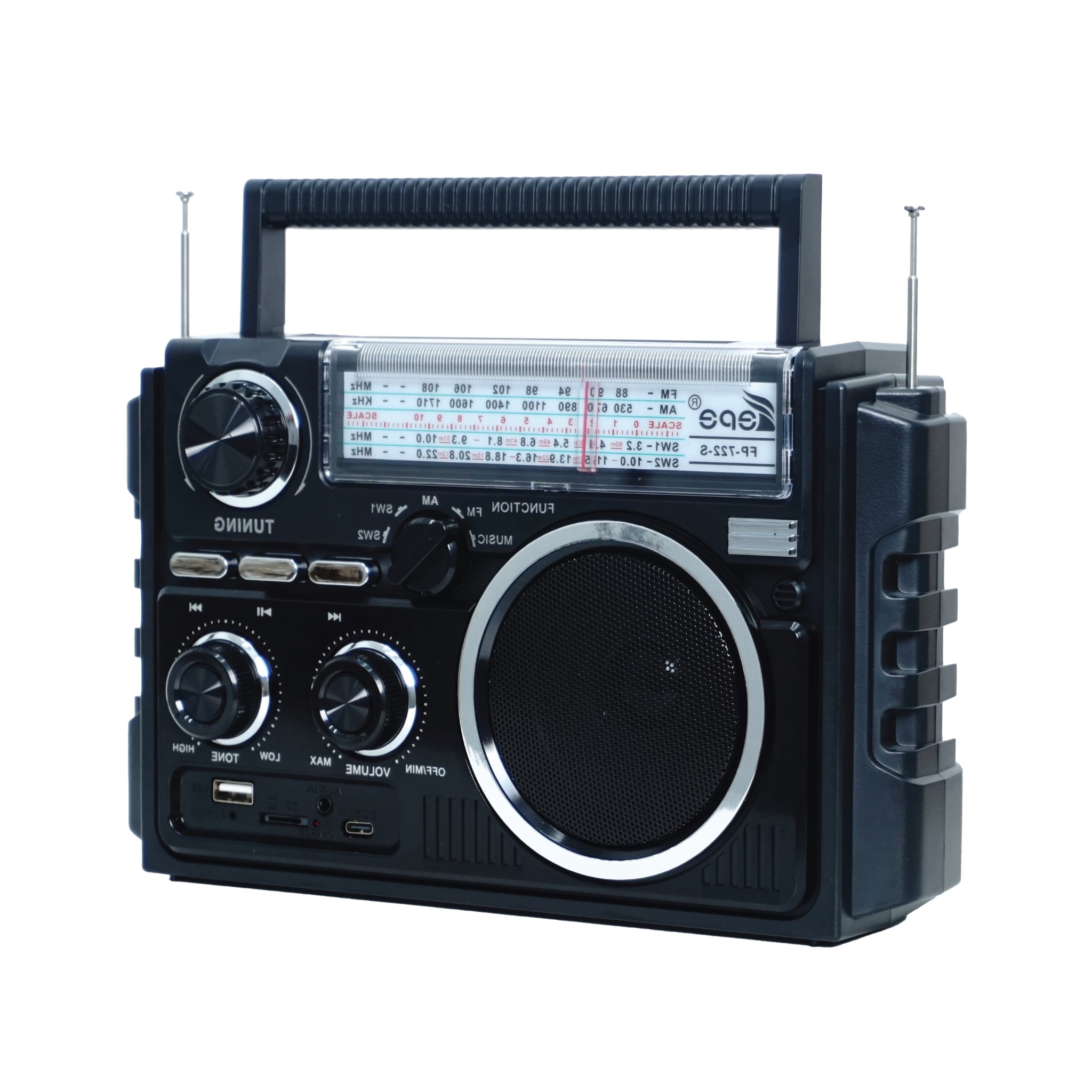 Fp-722-s Dual High Power Solar Speaker Unit, Multiband Receiver Am FM ...