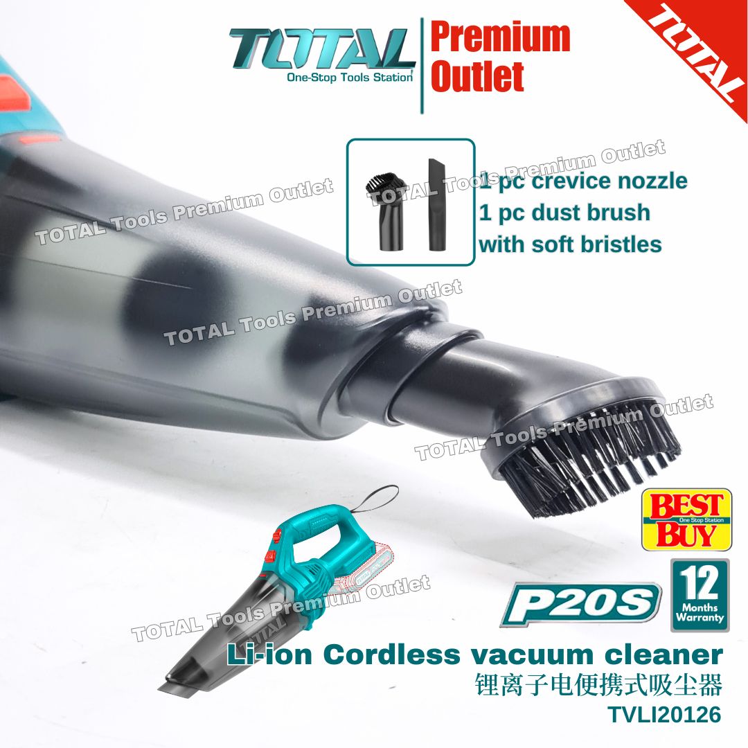 TOTAL Tools 20V series Li-Ion Cordless Portable Vacuum cleaner ...