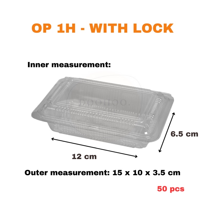 OPS 1H with Lock Benxon Bakery Go1H OP1H Bekas Kuih 1H Clear Disposable ...