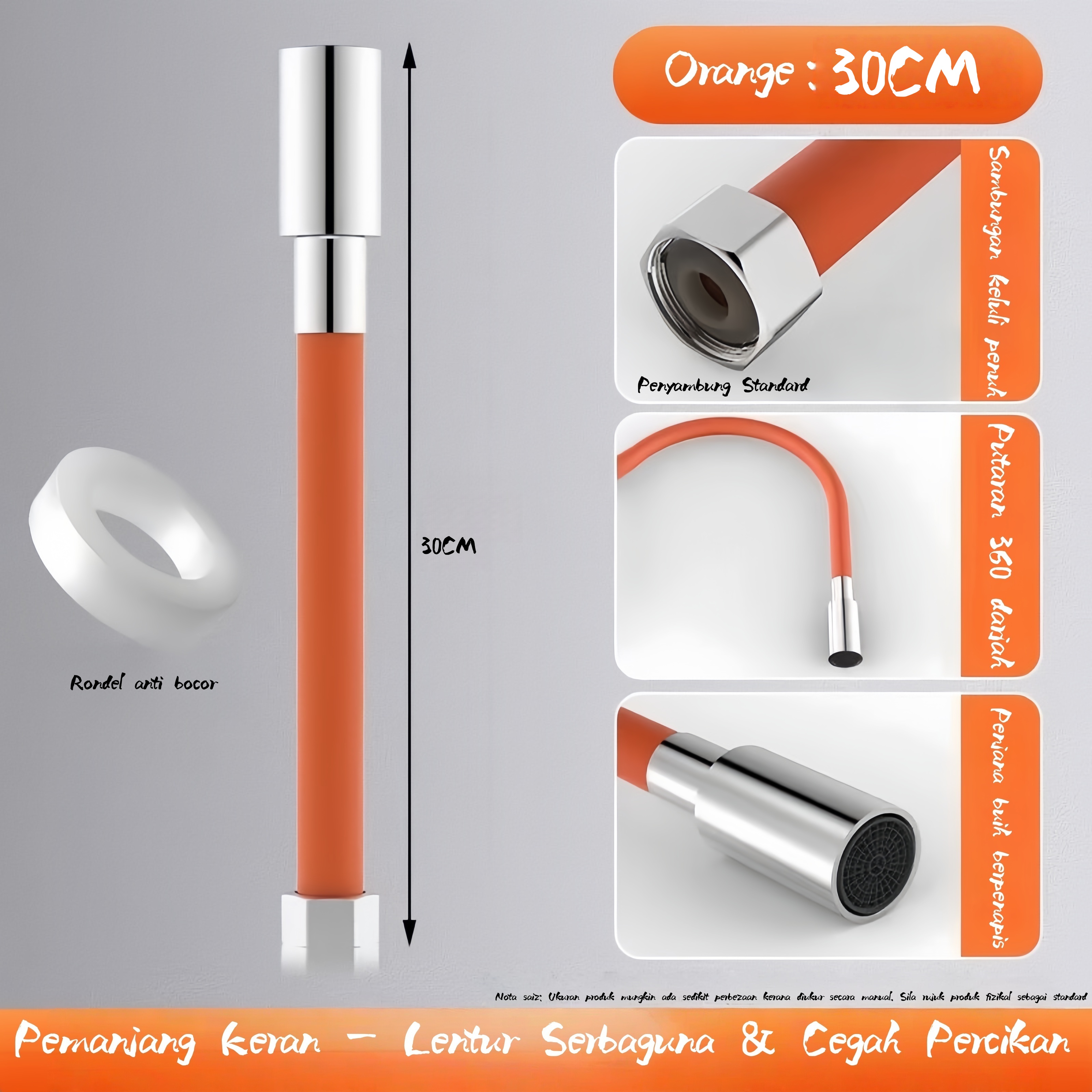 Alat Sambungan KeranUniversal Faucet Extender 360° Free Bending Water ...