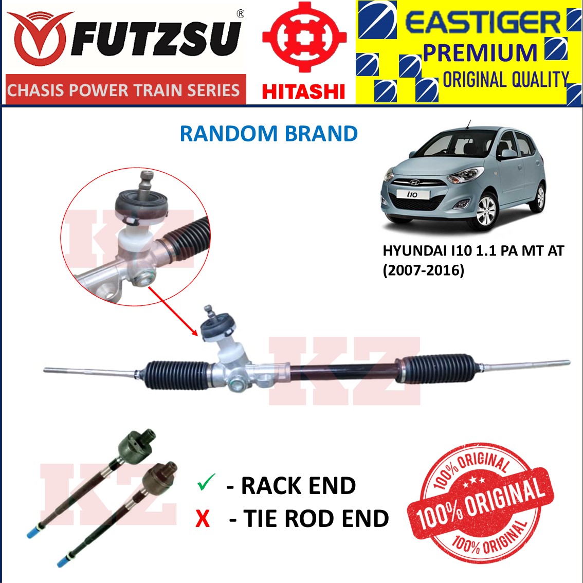 HYUNDAI I10 1.1 PA MANUAL AUTO EPSILON (2007-2016) POWER STEERING RACK ...