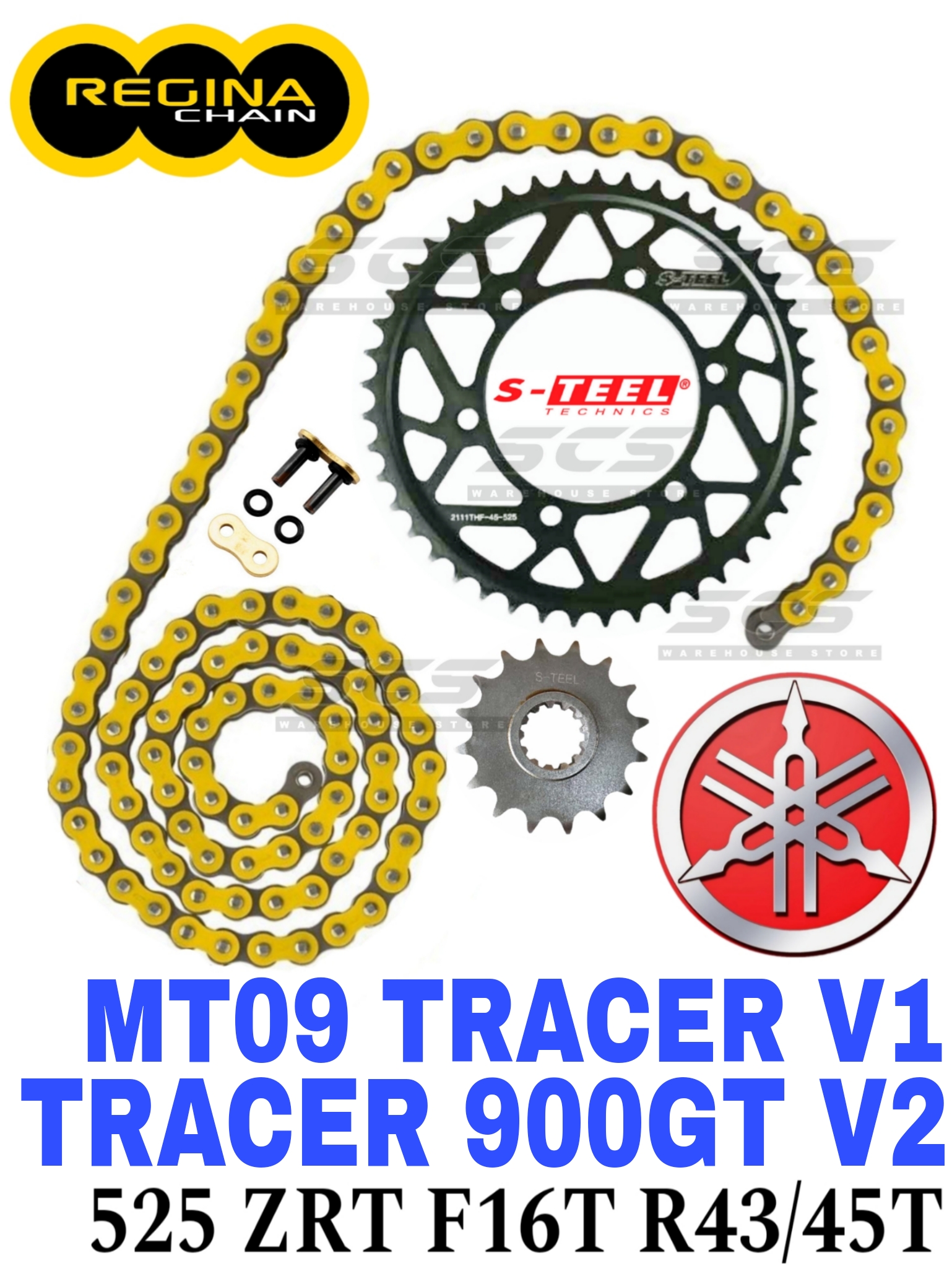 REGINA Sprocket Set Yamaha MT09 Tracer V1 525 ZRT Ring Chain Rantai ...