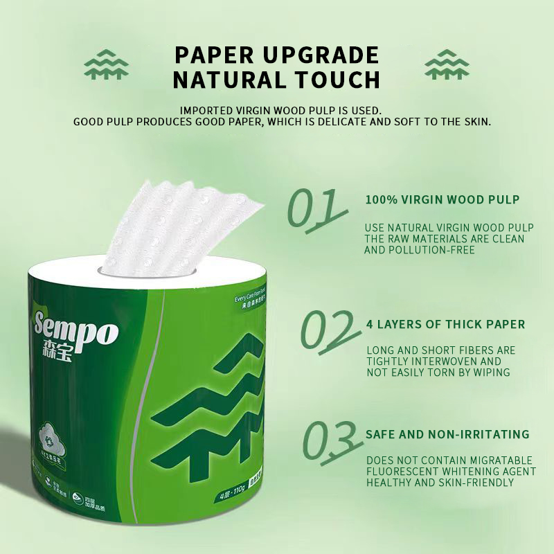 TISSUE PAPER ROLL Sempo Toilet Roll 4ply （1box=20Rolls） Can be ...