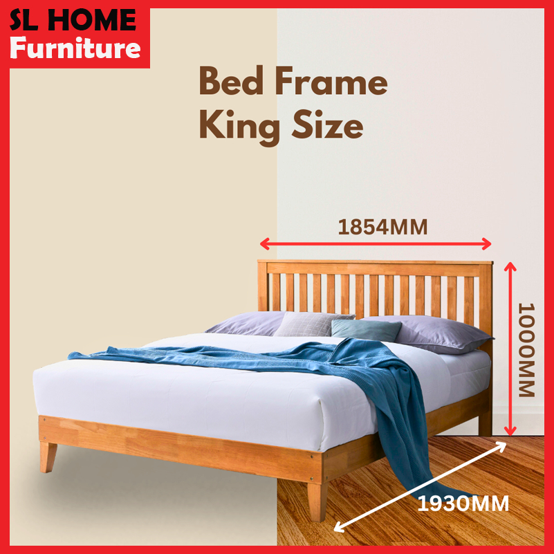 🔥FREE SHIPPING SL SOLID WOOD Muji Queen / King Bed Frame / Headboard ...