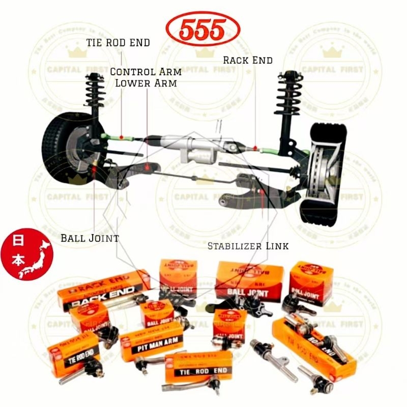 Original 555 (Made in Japan) LOWER ARM Ball Joint Set SB-3642 for ...
